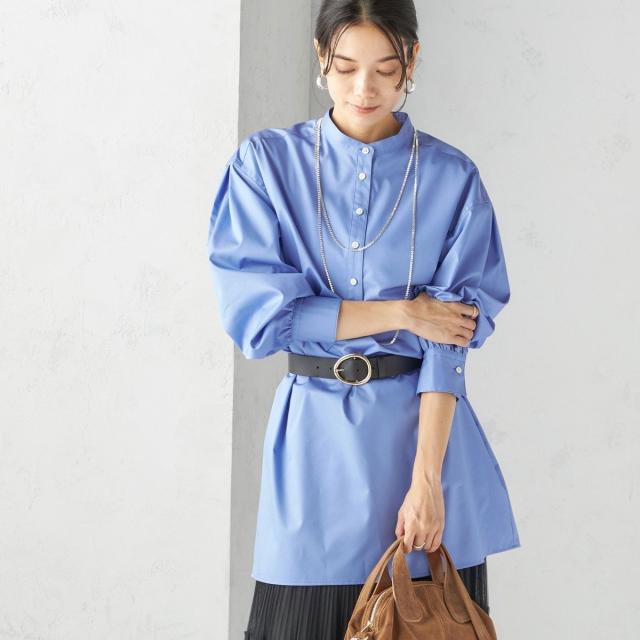 シップス（SHIPS）/〈手洗い可能〉ソリッド バックタック チュニック シャツ