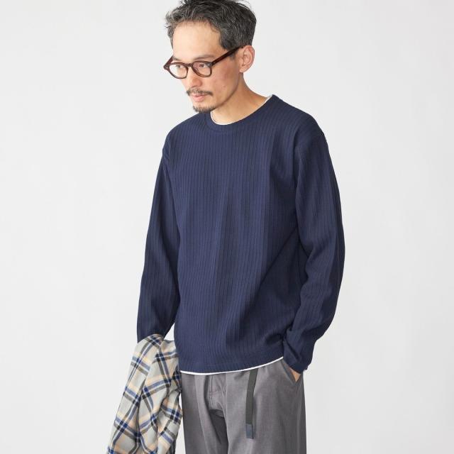 シップス（SHIPS）/SHIPS: フェイク レイヤード クルーネック ロングスリーブ