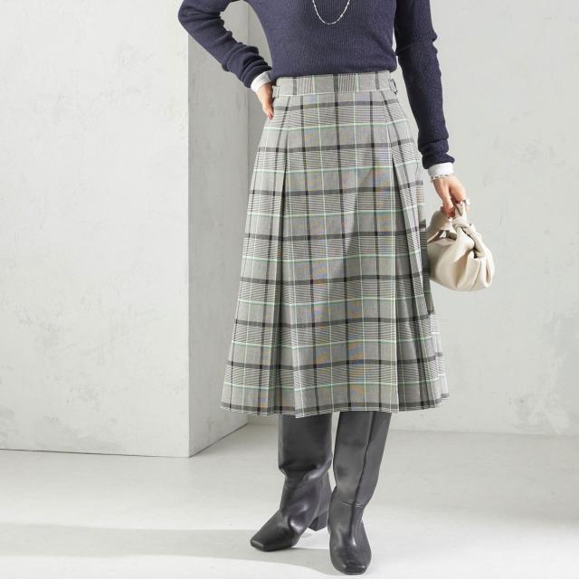 シップス（SHIPS）/チェック ボックス プリーツ スカート