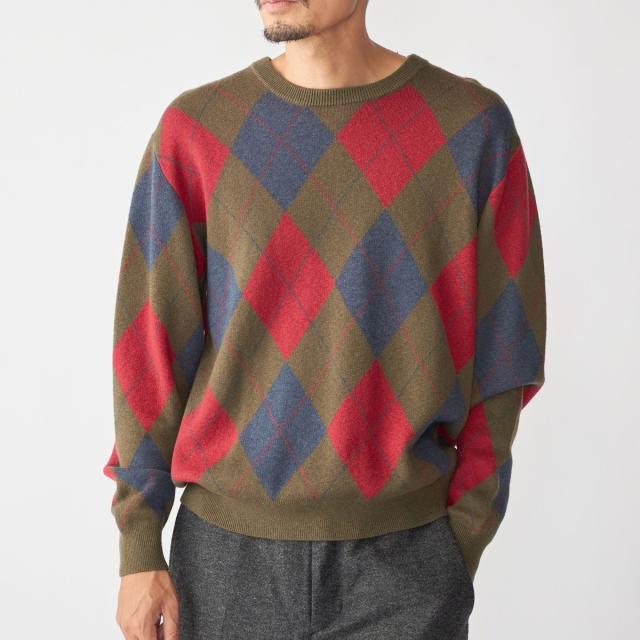 シップス（SHIPS）/SHIPS: 12ゲージ アーガイル クルーネック ニット