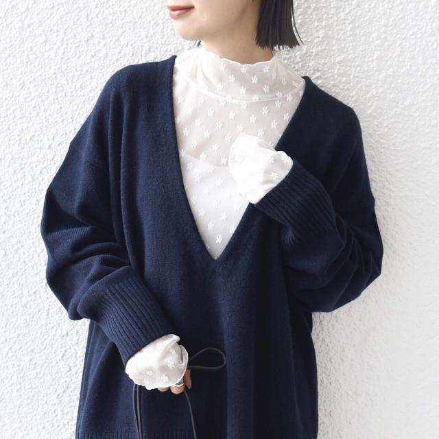 シップス（SHIPS）/《一部追加予約》〈手洗い可能〉フラワー チュール ハイネック プルオーバー