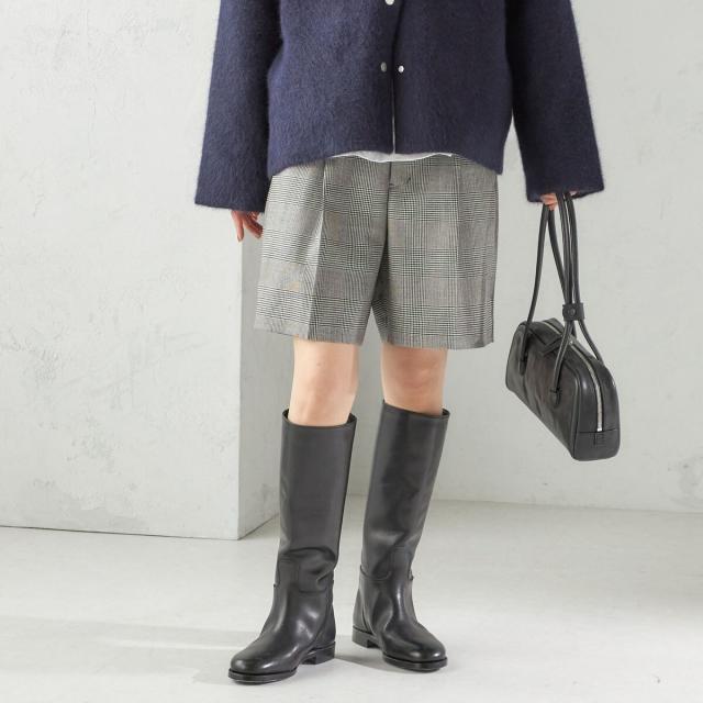 シップス（SHIPS）/〈手洗い可能〉ウォッシャブル ウール チェック ハーフ パンツ