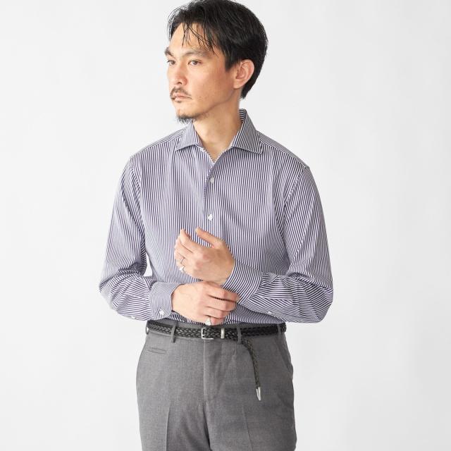 シップス（SHIPS）/SHIPS: ジャージー ロンドンストライプ ワンピースカラー シャツ