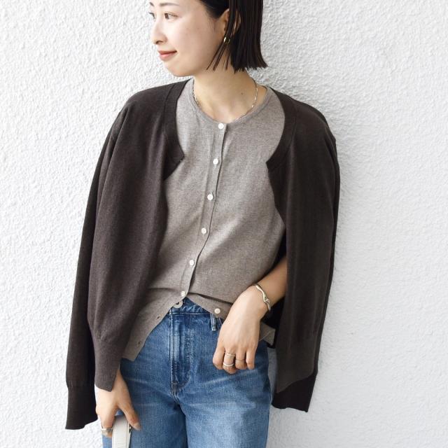 シップス（SHIPS）/【WEB限定】〈手洗い可能〉レイヤード 2WAY 配色 カーディガン