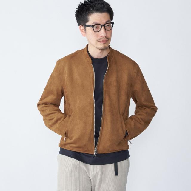 シップス（SHIPS）/SHIPS: ポリエステル フェイク スエード シングル ライダース