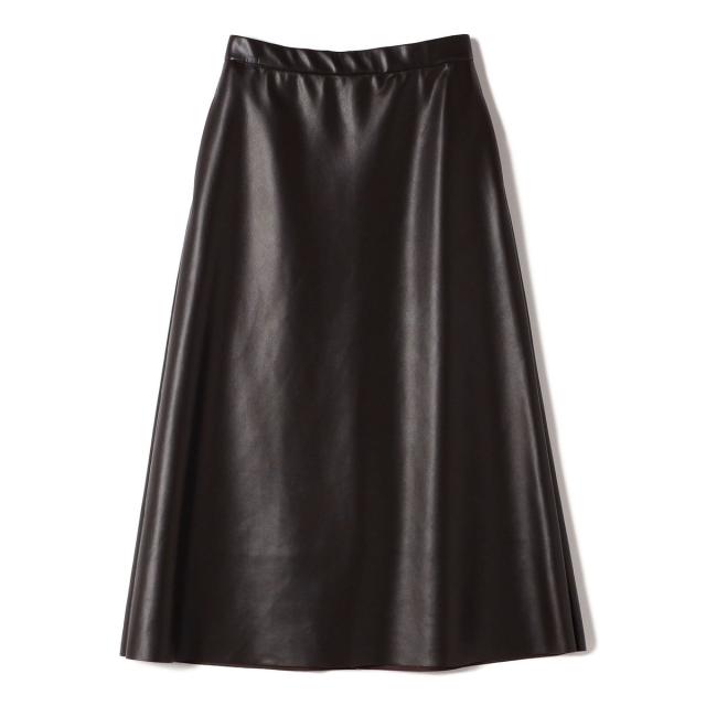 シップス（SHIPS）/SHIPS Primary Navy Label:〈手洗い可能〉合皮 Aライン スカート