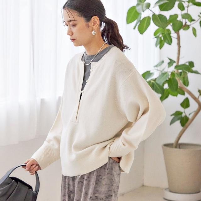 シップス（SHIPS）/〈手洗い可能〉ウール カシミヤ 2WAY プルオーバー