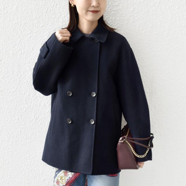 シップス（SHIPS）/SUPER140 ダブル フェイス ショート コート