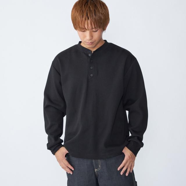 シップス（SHIPS）/City Ambient Products: ダブルフェイス カノコ ヘンリーネック カットソー