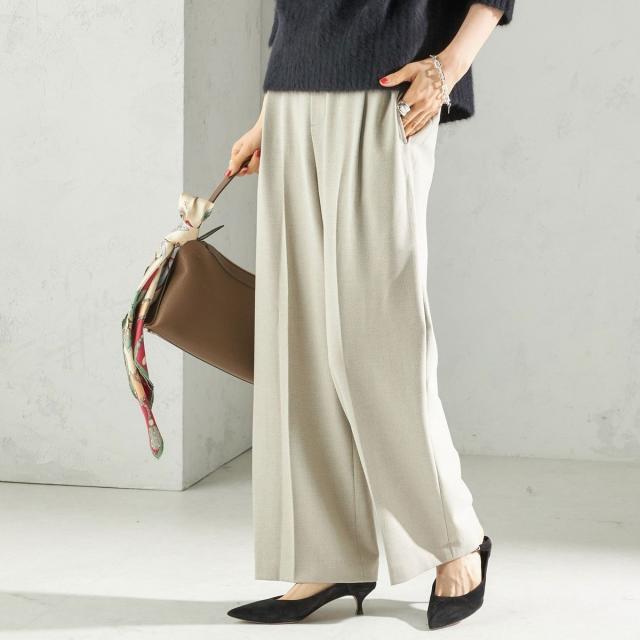 シップス（SHIPS）/《一部追加予約》〈手洗い可能〉メルティ ウォーム タック ワイド パンツ