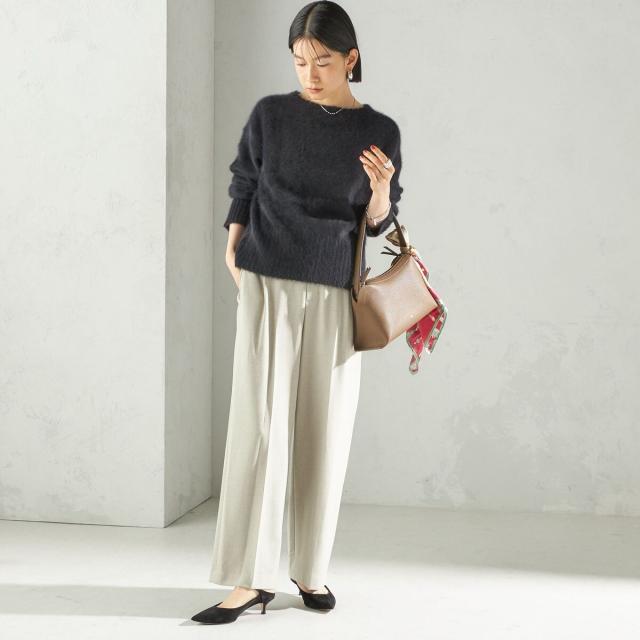 シップス（SHIPS）/《一部追加予約》〈手洗い可能〉メルティ ウォーム タック ワイド パンツ