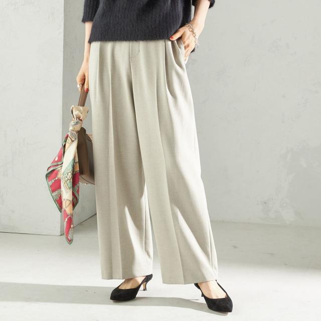 シップス（SHIPS）/《一部追加予約》〈手洗い可能〉メルティ ウォーム タック ワイド パンツ