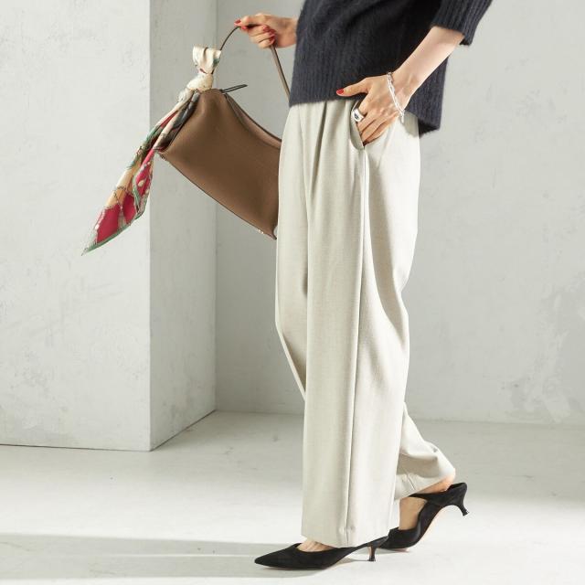 シップス（SHIPS）/《一部追加予約》〈手洗い可能〉メルティ ウォーム タック ワイド パンツ