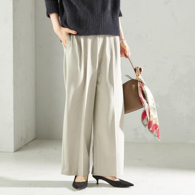 シップス（SHIPS）/《一部追加予約》〈手洗い可能〉メルティ ウォーム タック ワイド パンツ