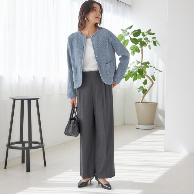 シップス（SHIPS）/《一部追加予約》〈手洗い可能〉メルティ ウォーム タック ワイド パンツ