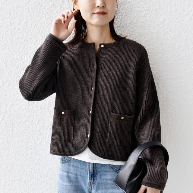 シップス（SHIPS）/《一部追加予約》〈手洗い可能〉モール リブ クルーネック カーディガン