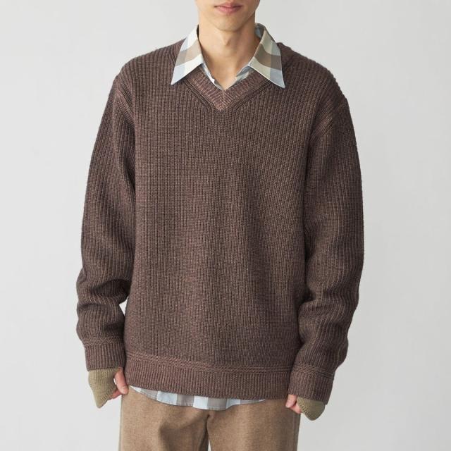 シップス（SHIPS）/SHIPS: ウール ガーメントダイ Vネック ニット