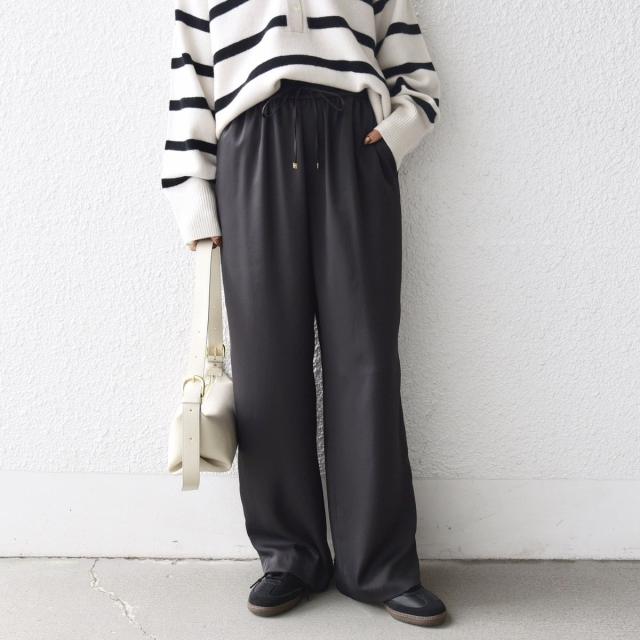 シップス（SHIPS）/《一部追加予約》〈手洗い可能〉サテン ドロスト パンツ