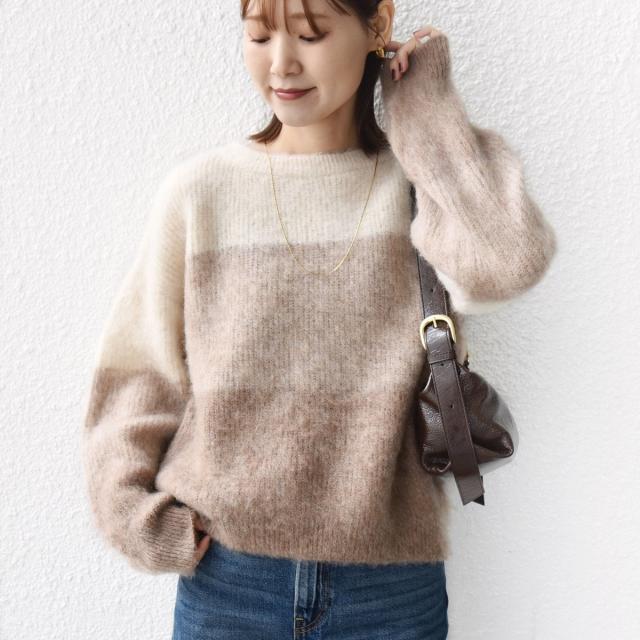 シップス（SHIPS）/《一部追加予約》【WEB限定】〈手洗い可能〉モヘヤ混 グラデーション ニット プルオーバー