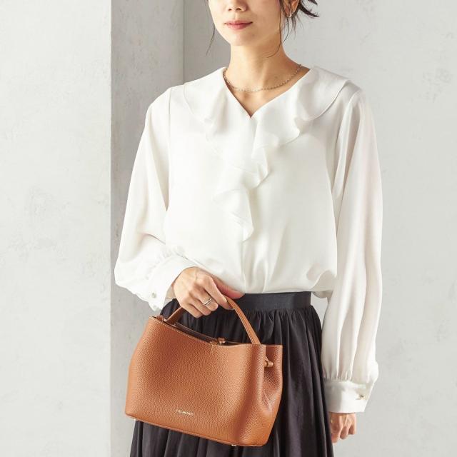 シップス（SHIPS）/〈手洗い可能〉ジョーゼット フリル カラー ブラウス（セレモニー対応可）