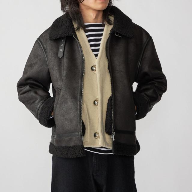 シップス（SHIPS）/BENCH MARKING SHIRTS: フェイク ムートン B3 ブルゾン