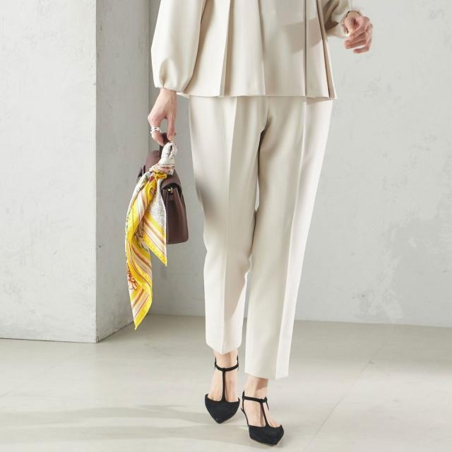 【NEW】シップス（SHIPS）/〈手洗い可能〉ダブル クロス パンツ オフホワイト（セレモニー対応可）