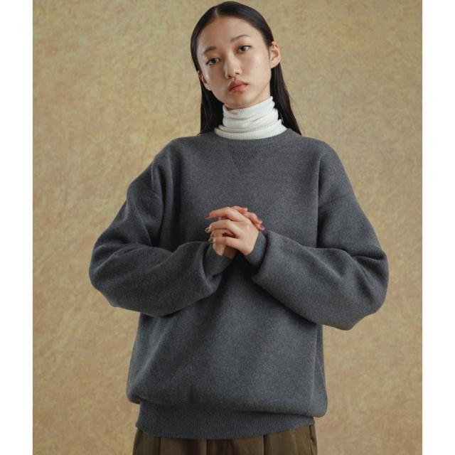 アダムエロペ（ADAM ET ROPE’）/《ドラマ着用》杢スウェット クルーネック ニットプルオーバー/ヘビーウエイト/ユニセックス