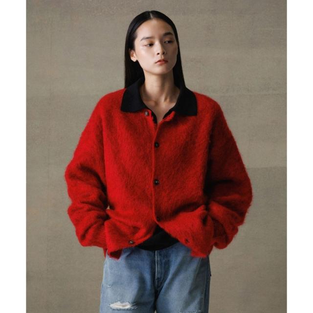 アダムエロペ（ADAM ET ROPE’）/【定番】モヘアミックス オーバーサイズ クルーネックカーディガン / ユニセックス