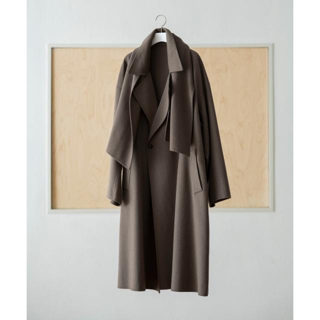アダムエロペ（ADAM ET ROPE’）/《マフラー付き》メリノウール ダブルフェイス セミダブル オーバー コート / 超軽量 / ユニセッ