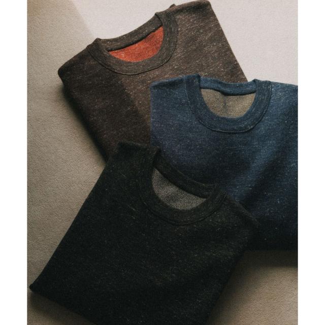 アダムエロペ（ADAM ET ROPE’）/《リバーシブル》リネンミックス ニット プルオーバー / ロングシーズン着用可能 / ユニセックス