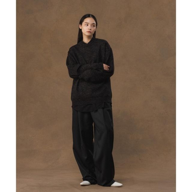 アダムエロペ（ADAM ET ROPE’）/《リバーシブル》リネンミックス ニット プルオーバー / ロングシーズン着用可能 / ユニセックス