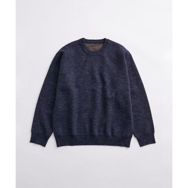 アダムエロペ（ADAM ET ROPE’）/《リバーシブル》リネンミックス ニット プルオーバー / ロングシーズン着用可能 / ユニセックス