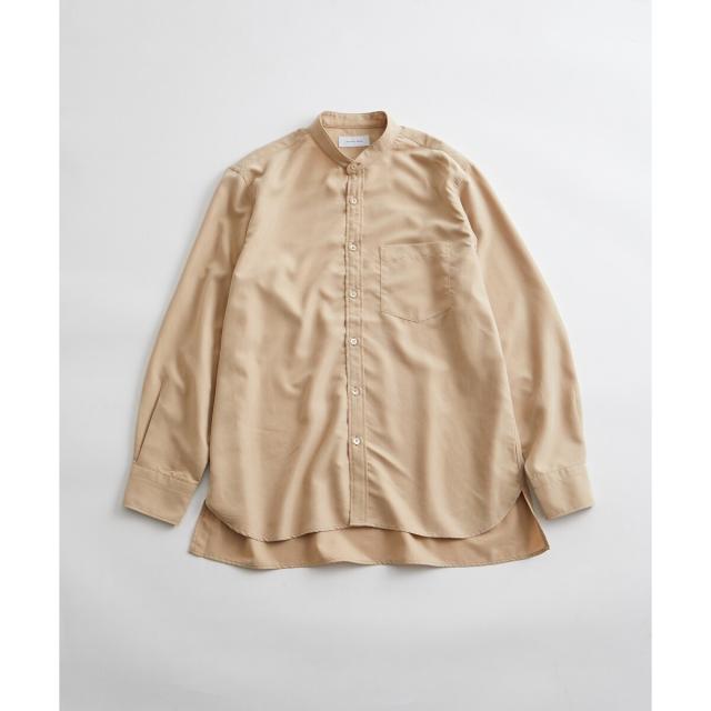 アダムエロペ（ADAM ET ROPE’）/《定番》レーヨンスエード バンドカラーシャツ / ユニセックス