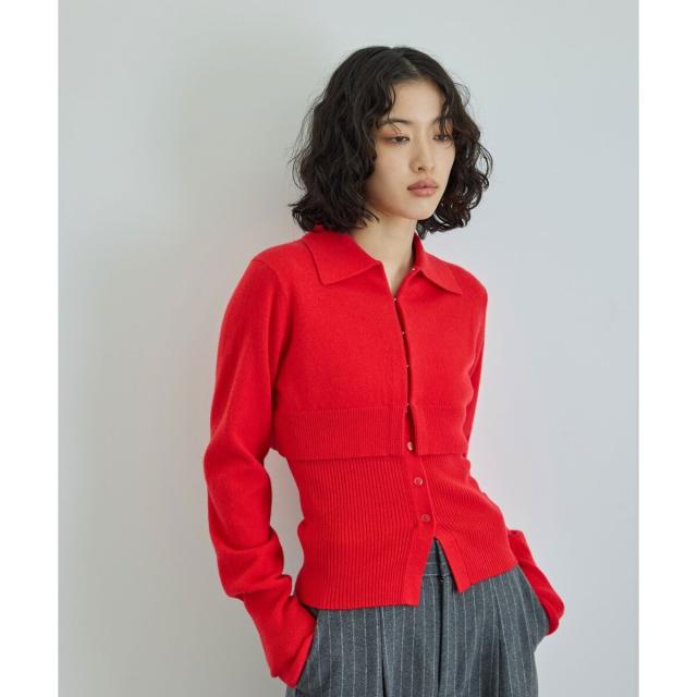 アダムエロペ（ADAM ET ROPE’）/【洗える】＜SETアイテム＞キャミソールセットクロップドカシミア混カーディガン