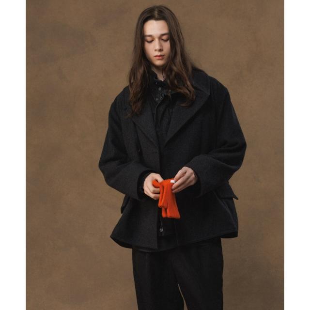 アダムエロペ（ADAM ET ROPE’）/ライトメルトン ピーコート ブルゾン / ユニセックス