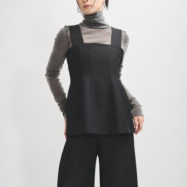 アダムエロペ（ADAM ET ROPE’）/【逸品】・【サステナブル】ペプラムロンパース