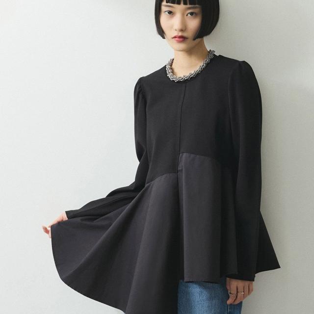 アダムエロペ（ADAM ET ROPE’）/【WEB限定】・【オケージョン】フリルペプラムロングスリーブカットソー