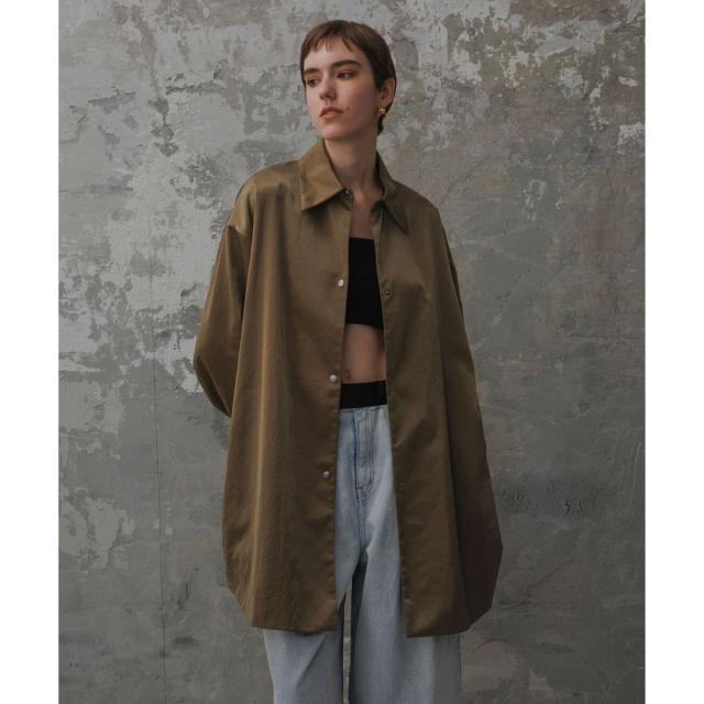 アダムエロペ（ADAM ET ROPE’）/【EMOELLE】ナイロンサテンシャツブルゾン