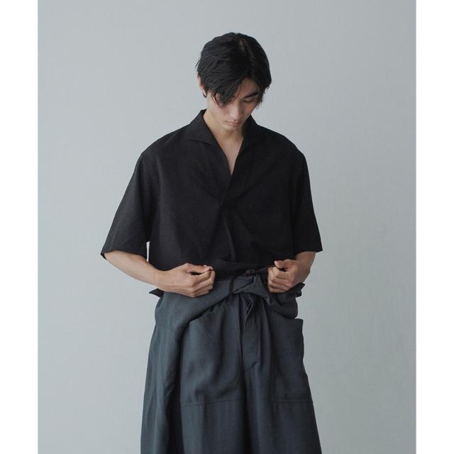 アダムエロペ（ADAM ET ROPE’）/【WEB限定】リネンライク フロントタック スキッパーシャツ / 防シワ / ユニセックス