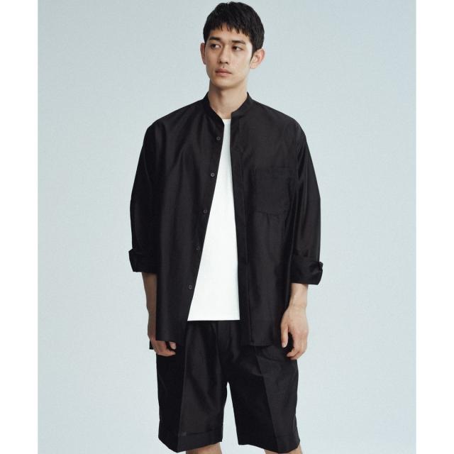 アダムエロペ（ADAM ET ROPE’）/【ACT/アクト】超軽量 オーバーサイズ シアー バンドカラーシャツ / 速乾 / ストレッチ /