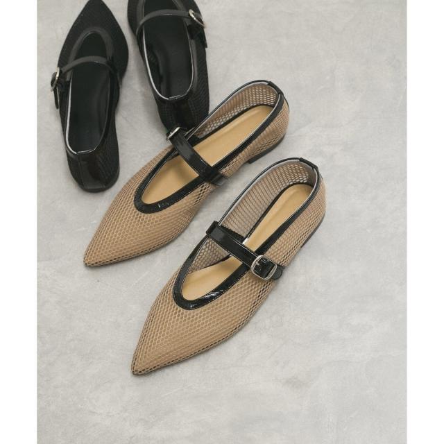 アダムエロペ（ADAM ET ROPE’）/【定番人気】・【新色追加】フィッシュネットメリージェーンフラット