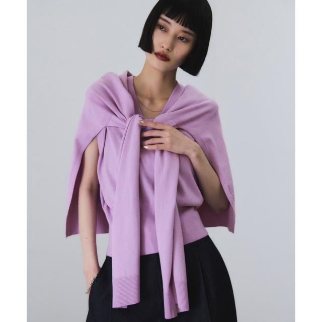 アダムエロペ（ADAM ET ROPE’）/ラップストールコンビノースリーブプルオーバー