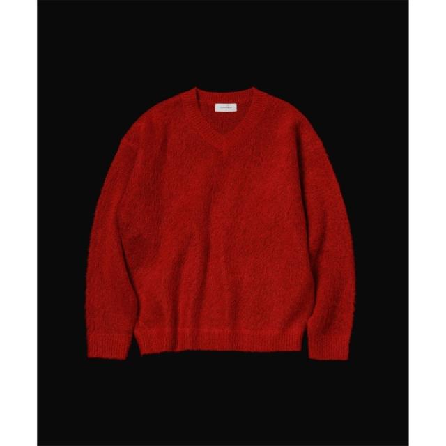 アダムエロペ（ADAM ET ROPE’）/モヘアミックス オーバーサイズ Vネックニット