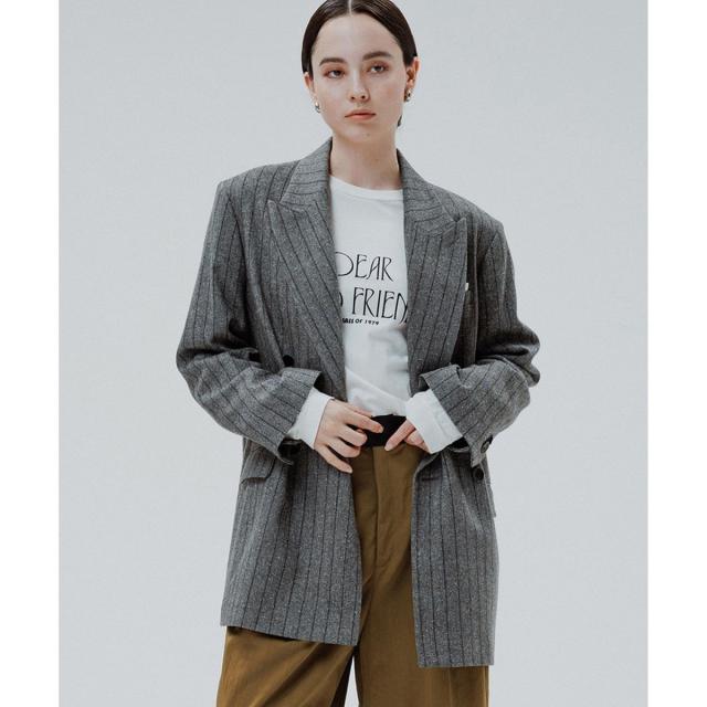 アダムエロペ（ADAM ET ROPE’）/ダブルブレストツイード＆チェックジャケット