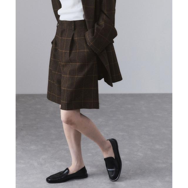 アダムエロペ（ADAM ET ROPE’）/ツイード＆チェックショートパンツ