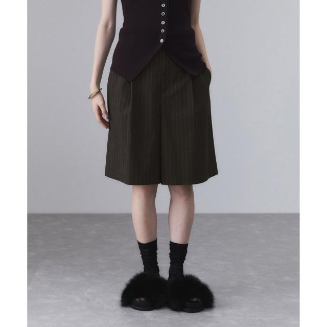 アダムエロペ（ADAM ET ROPE’）/【サステナブル】ソリッド＆ストライプハーフパンツ