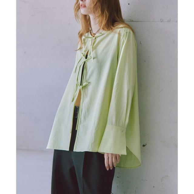 アダムエロペ（ADAM ET ROPE’）/【サステナブル】リボンブラウス