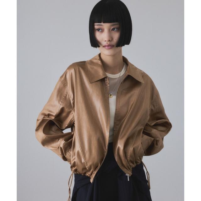 アダムエロペ（ADAM ET ROPE’）/レザーライクサテンブルゾン