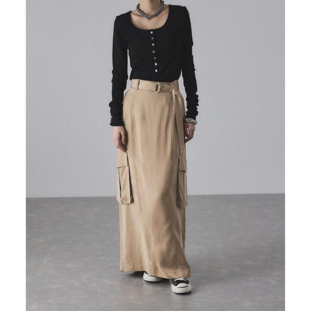 アダムエロペ（ADAM ET ROPE’）/【サステナブル】キュプラカーゴスカート
