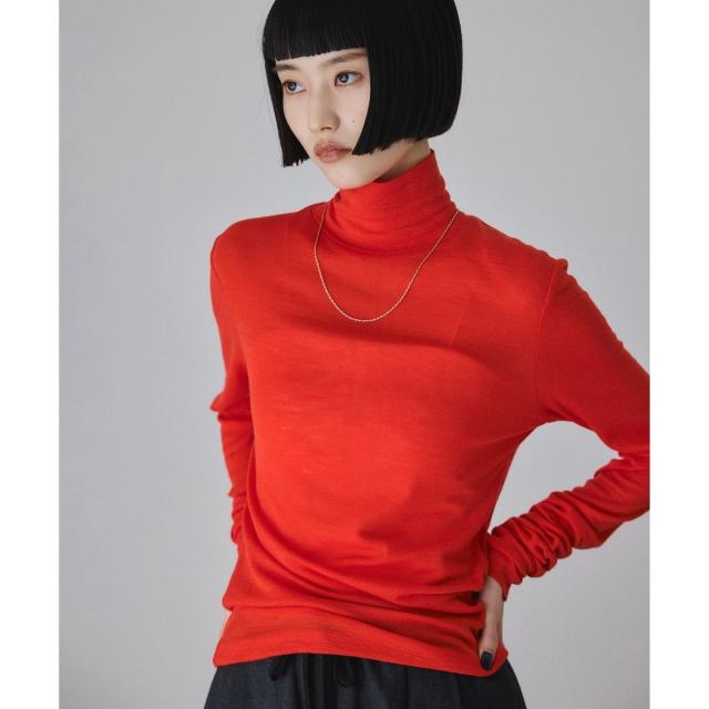 アダムエロペ（ADAM ET ROPE’）/ウォッシャブルウールタートルネックカットオフプルオーバー